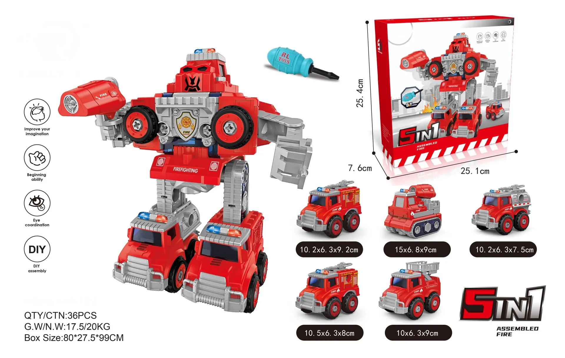 Hot Sale OEM Kids Fire Fighting Car CPC -RL589-13E - IHome